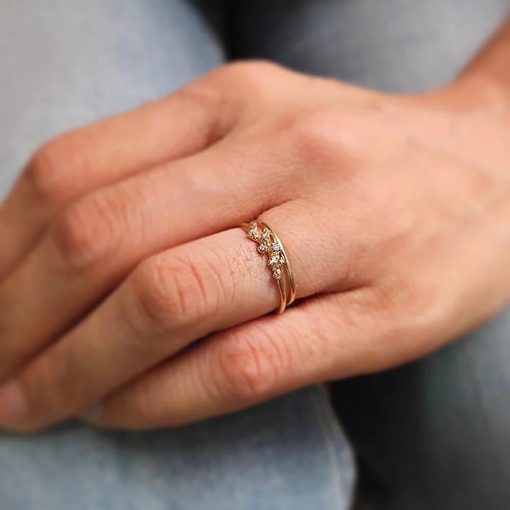 Diamond Shooting Star Ring - R103 — N+A - Handmade Fine Jewelry in NYC