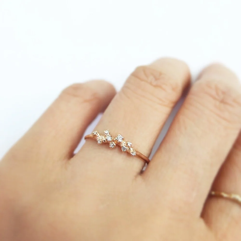 Diamond Shooting Star Ring - R103 — N+A - Handmade Fine Jewelry in NYC