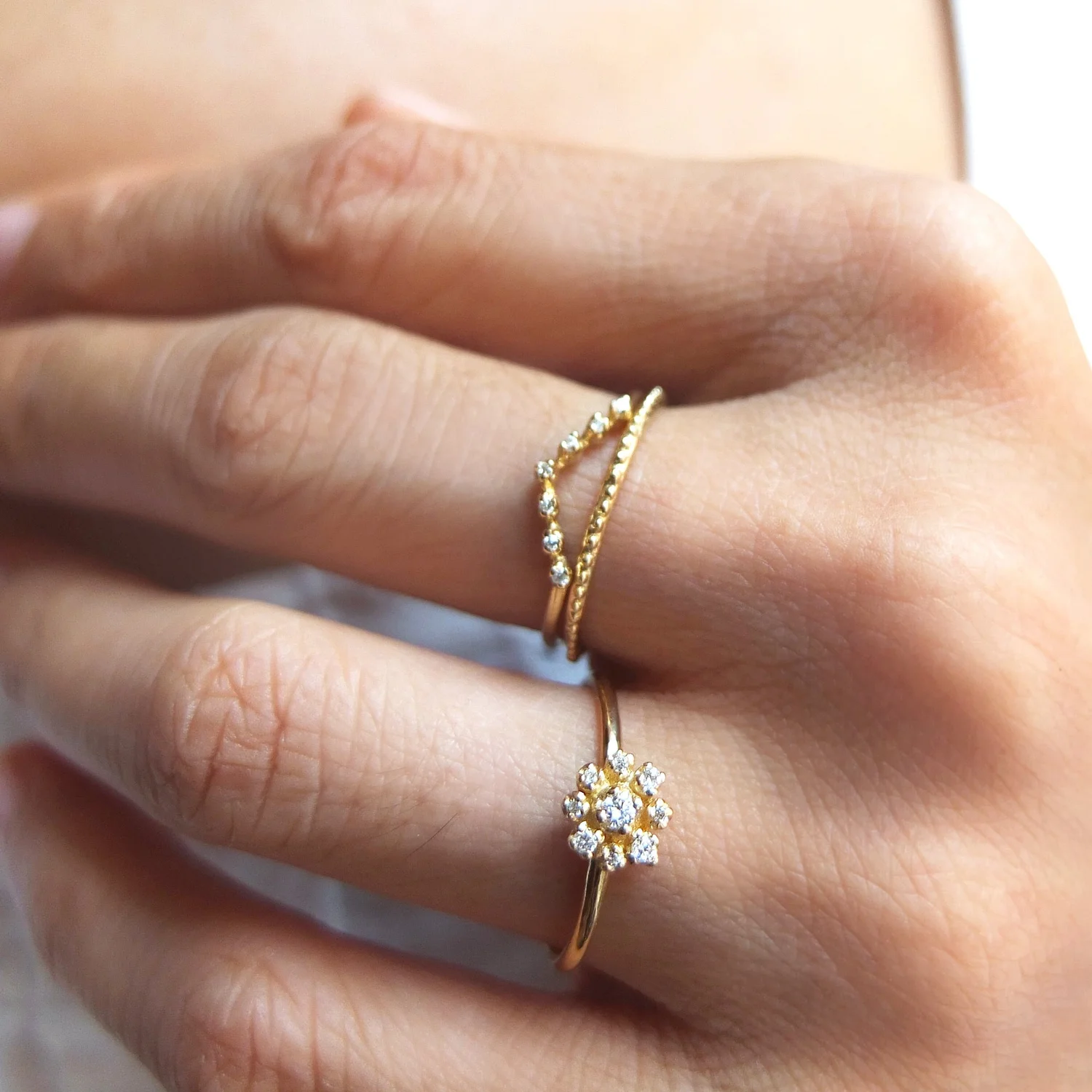 Five Stars Diamond Ring - R130 — N+A - Handmade Fine Jewelry in NYC