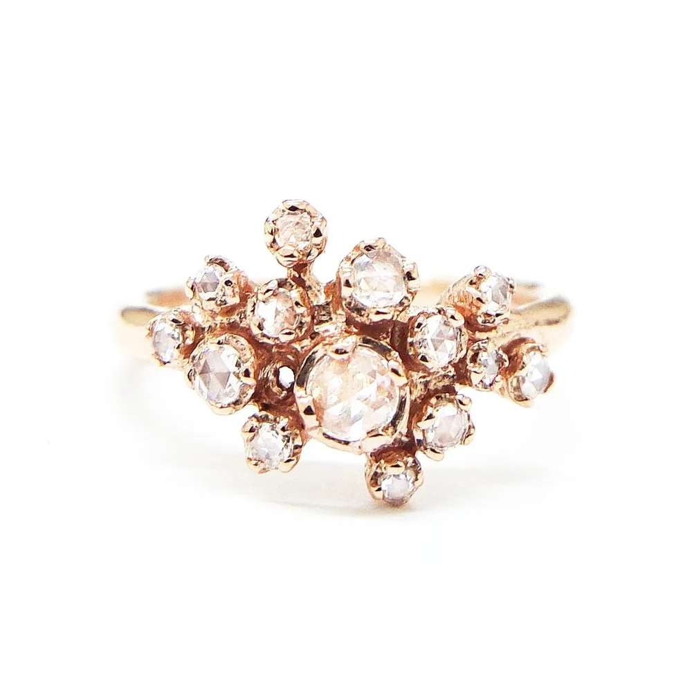 Rose Bush Ring with Rose Cut Diamond - R153 — N+A - Handmade Fine ...