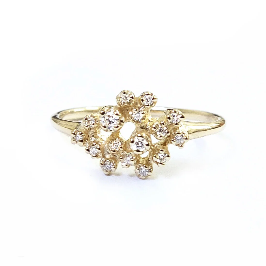 Diamond Cluster Garland Ring - R079 — N+A - Handmade Fine Jewelry in NYC