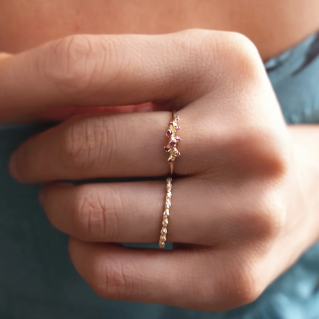 Five Stars Diamond Ring - R130 — N+A - Handmade Fine Jewelry in NYC