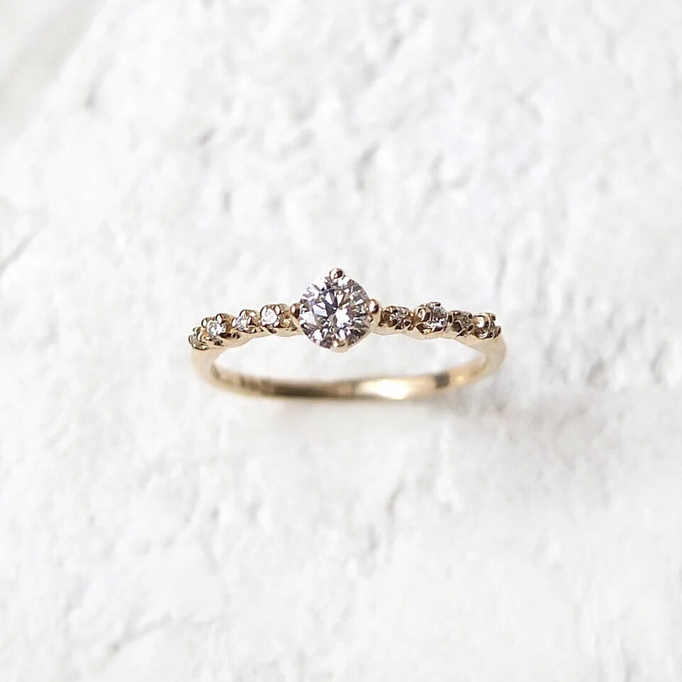 Diamond with Side Cluster Ring 0.7ct Center Stone - R129 — N+A ...