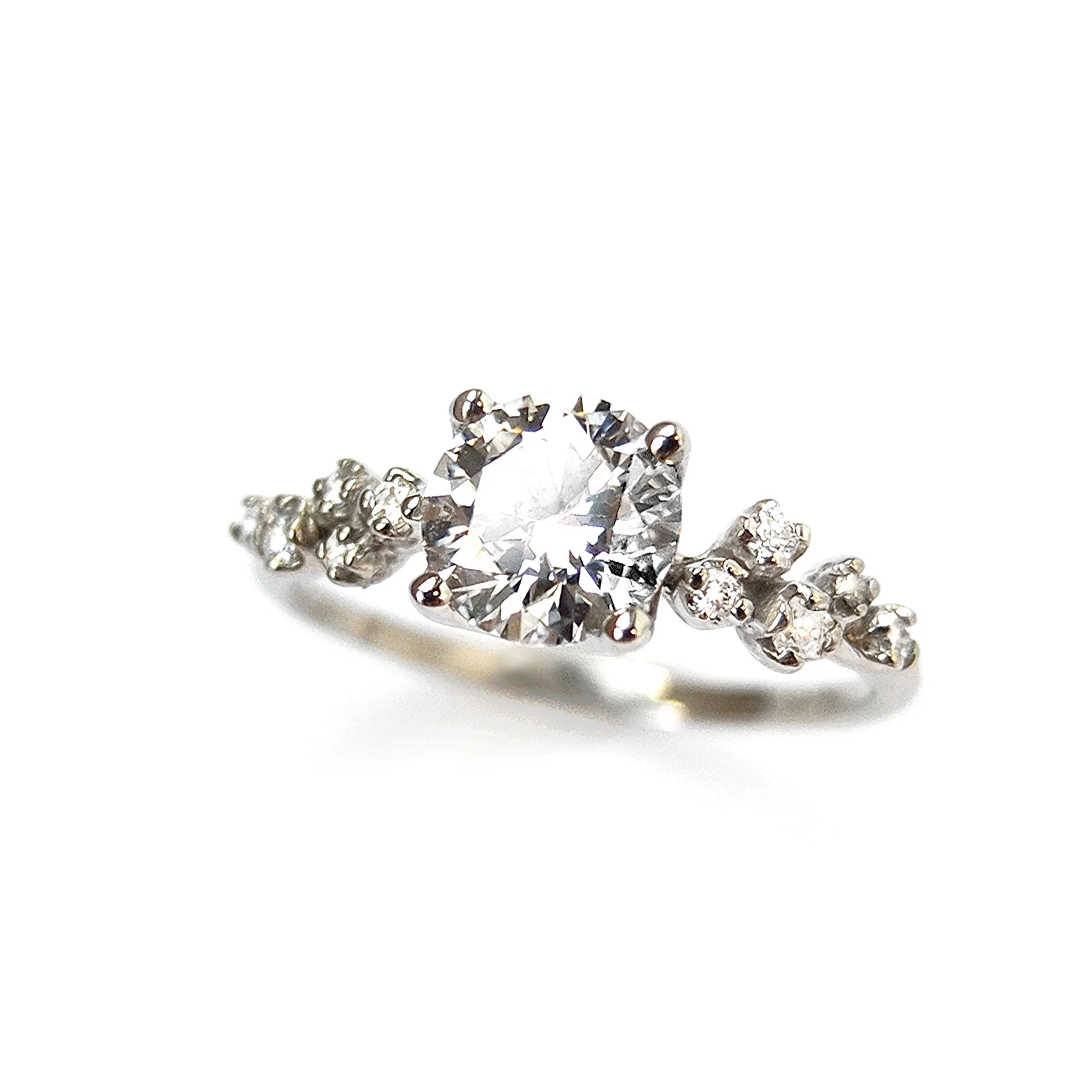 Diamond with Side Cluster Ring 0.7ct Center Stone - R129 — N+A ...