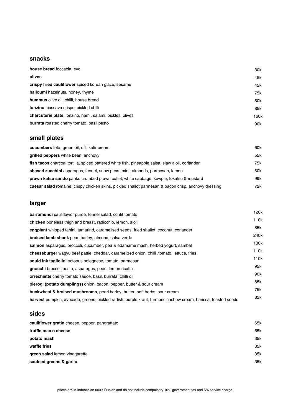 MENU — Neighbourhood Food