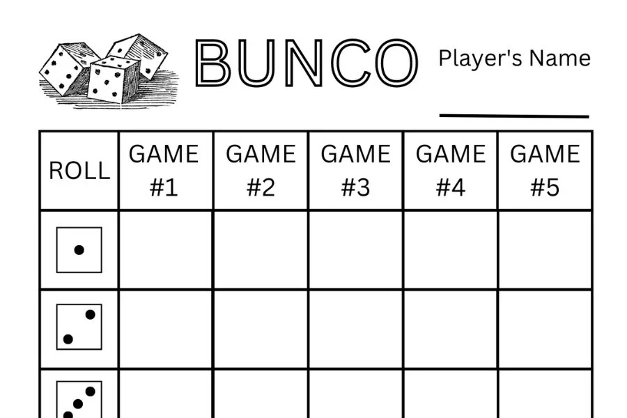 Free Printable Bunco Scoresheets — Gather Together Games