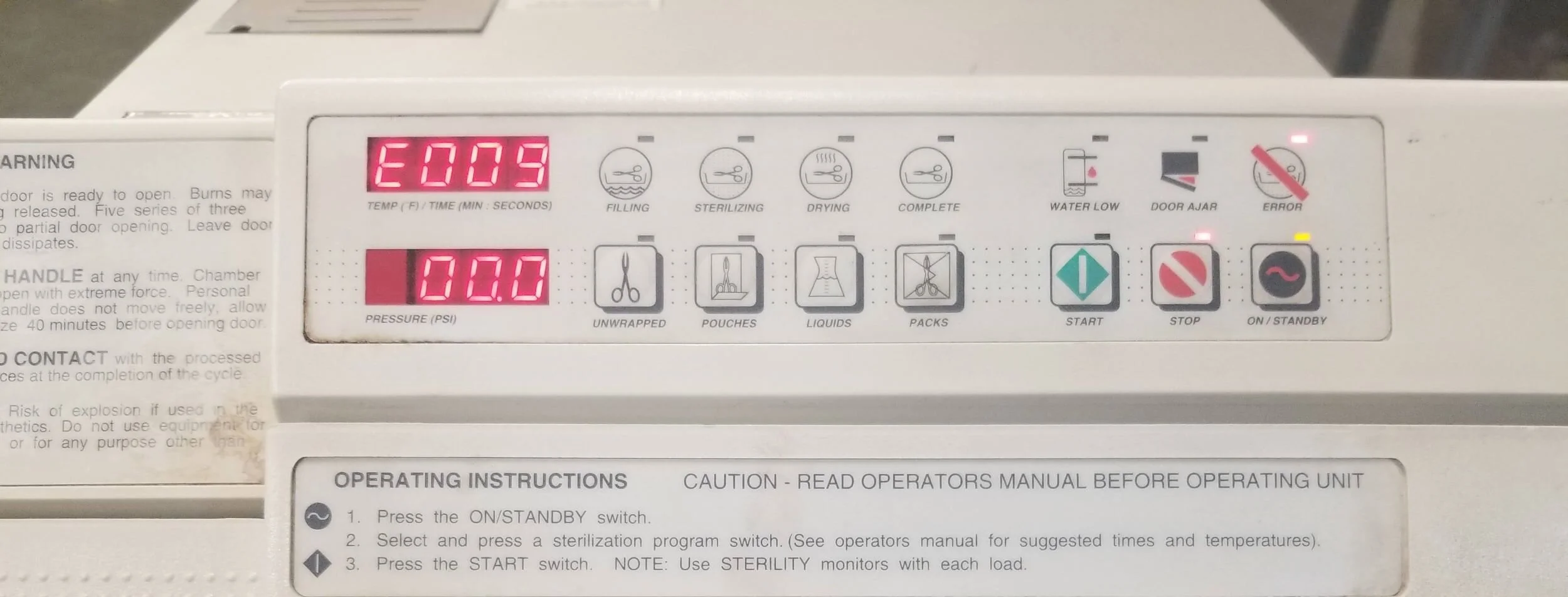 Midmark M9 M11 Error Codes E001 E012 Midmark M9 M11 Error Codes E001 E012