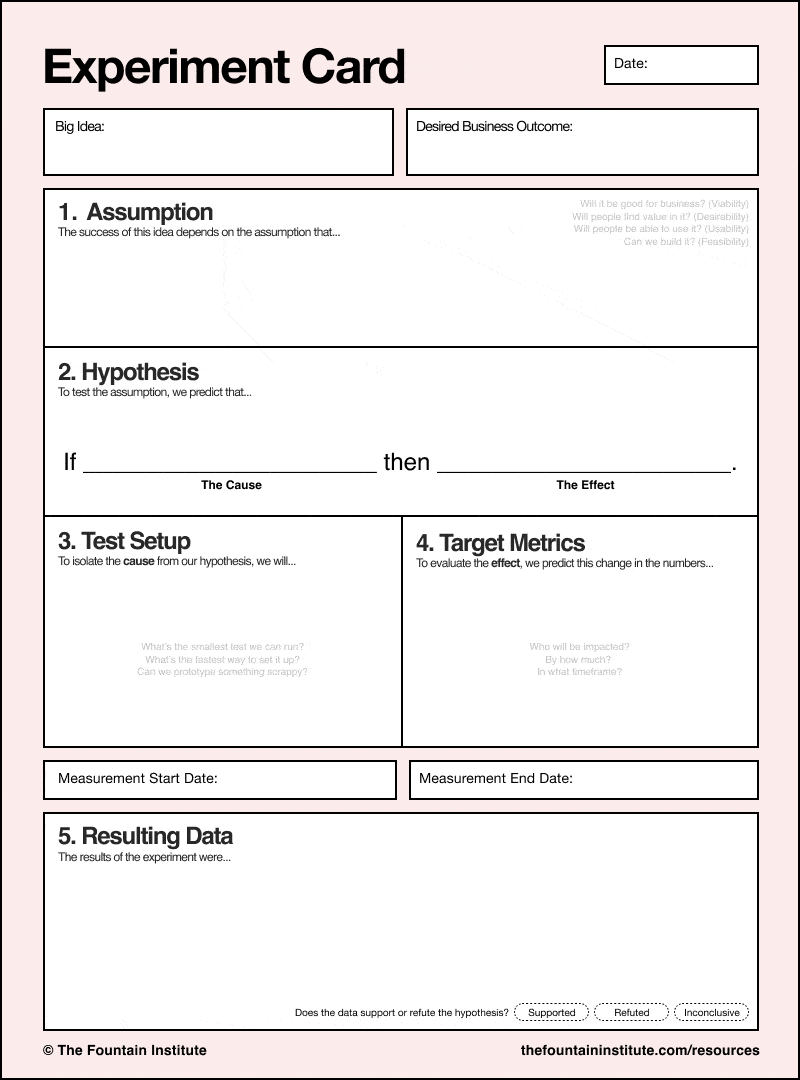 Experiment Cards | Fountain Institute
