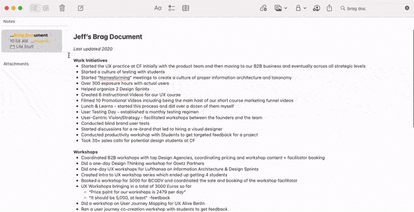 Keeping Track of Your Accomplishments with a Brag Document