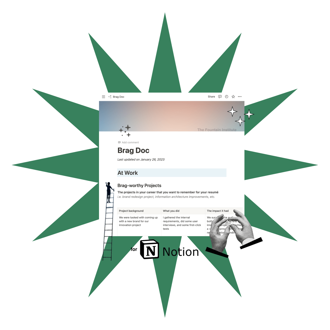 Brag Document Template in Notion | Fountain Institute
