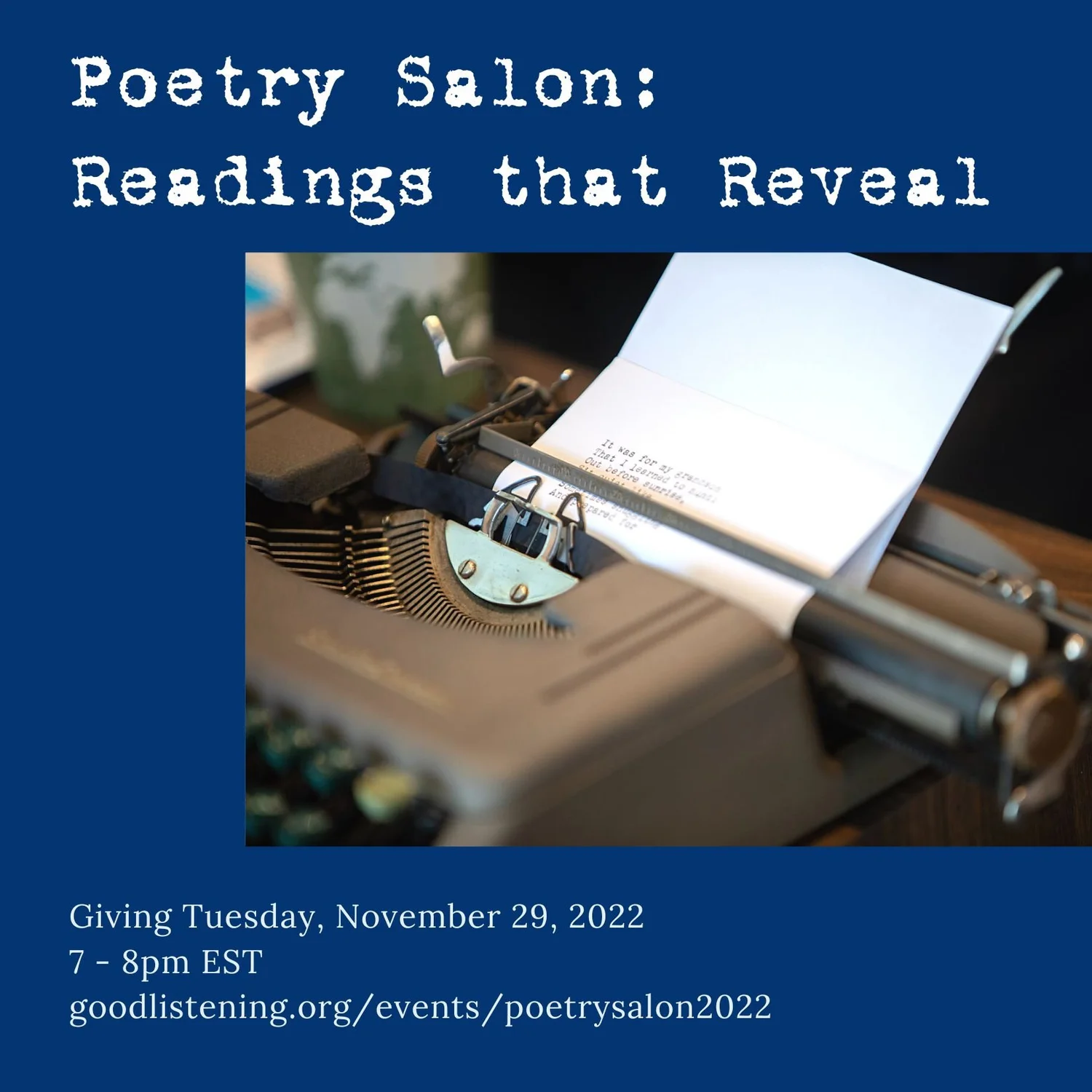 Poetry Salon: Readings that Reveal — The Good Listening Project