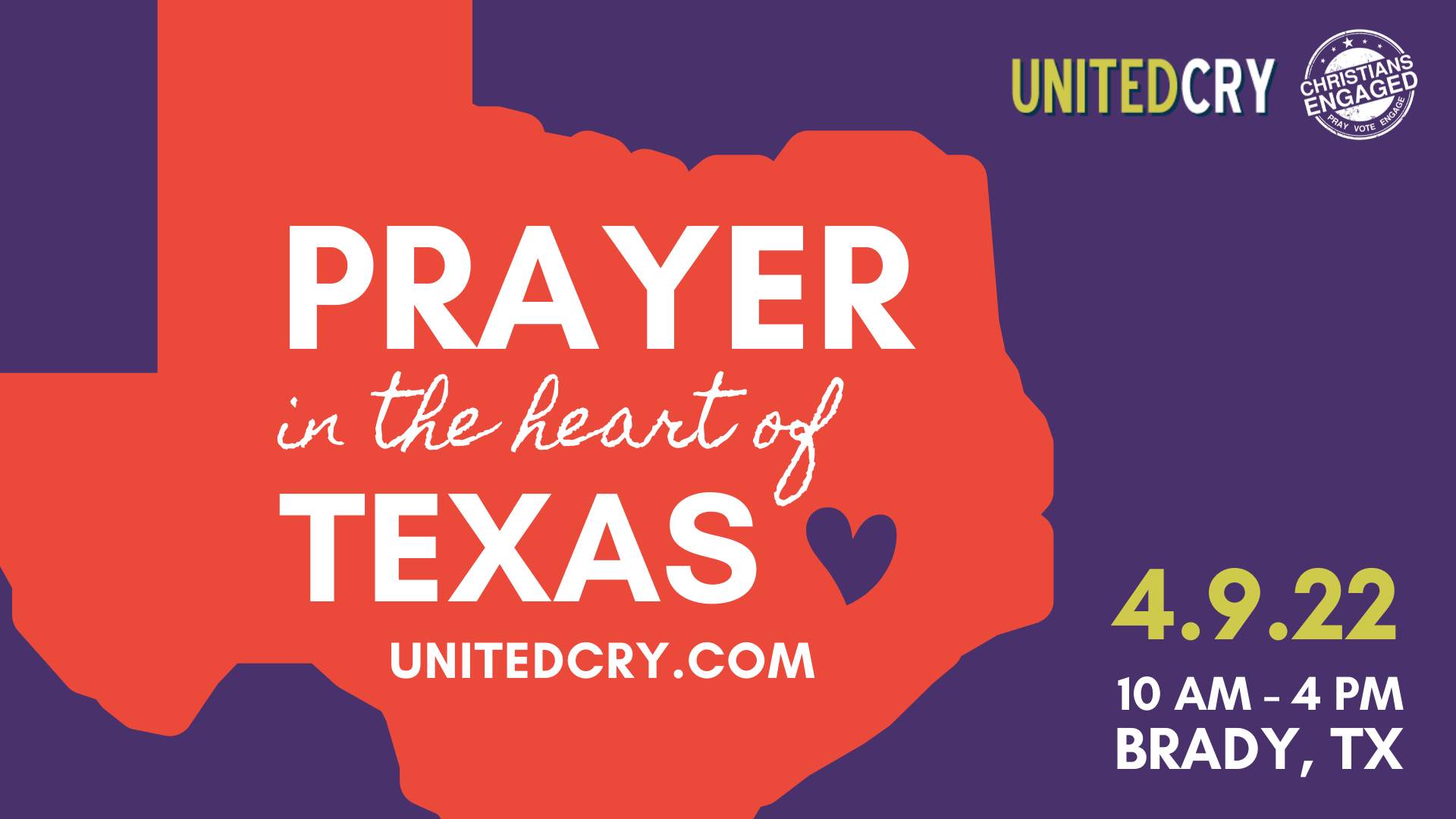 Prayer at the Heart of Texas - Brady, TX | Christians Engaged – Pray ...