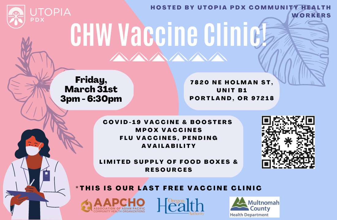 CHW Vaccine Clinic - Transgender Day of Visibility — UTOPIA Portland