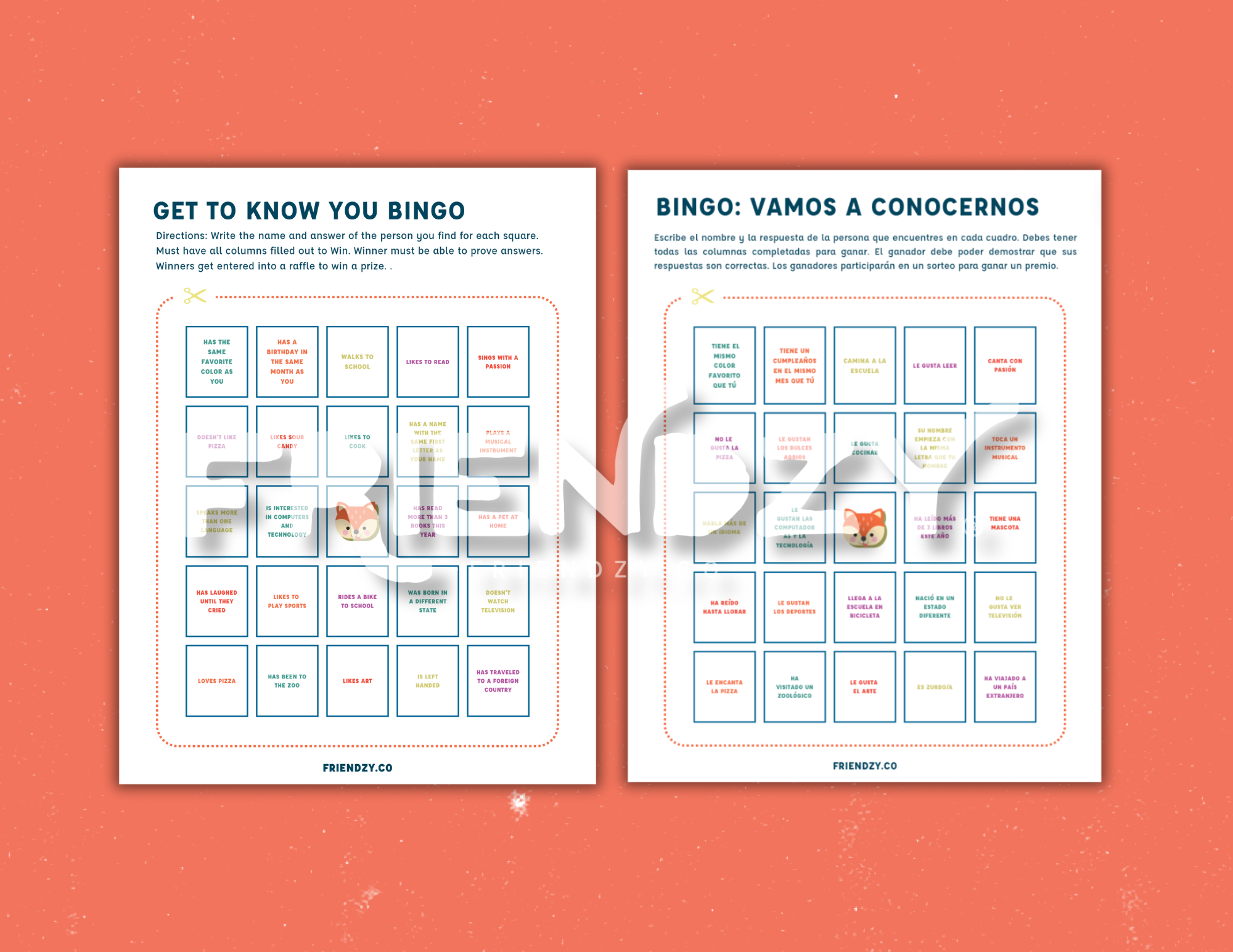 Get To Know You Bingo Game — Friendzy