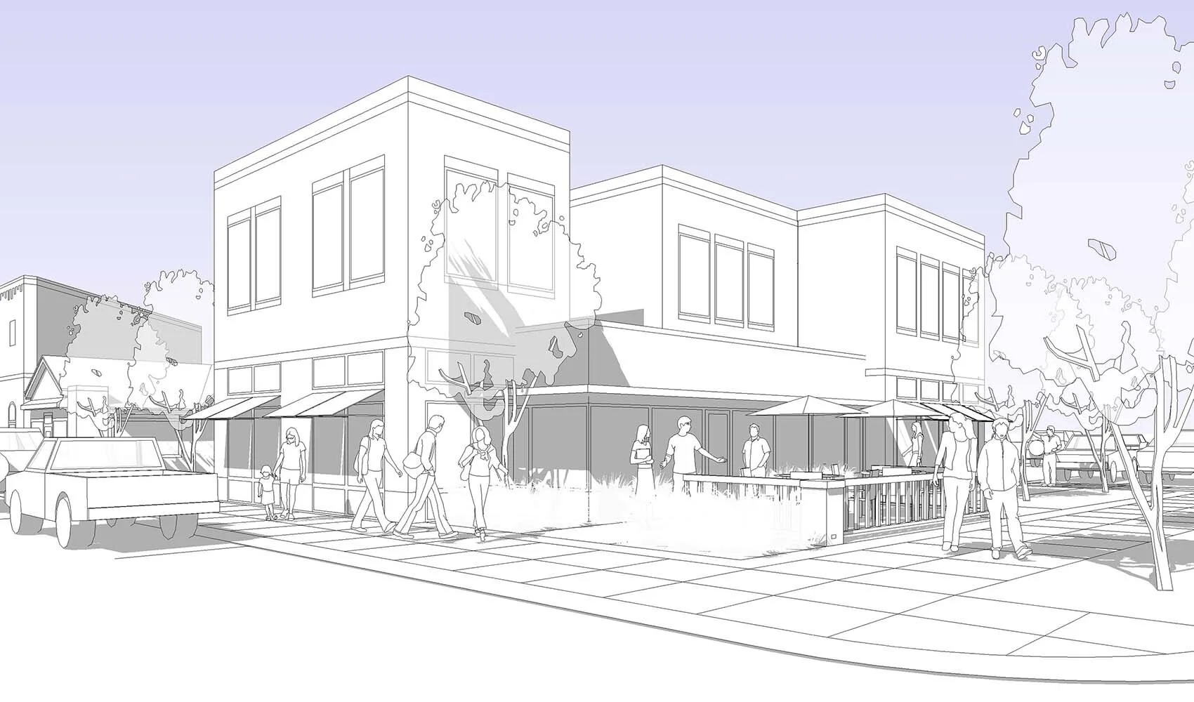 Drawing a Repurposed Gas Station from Sketchup — LEGGITT STUDIO