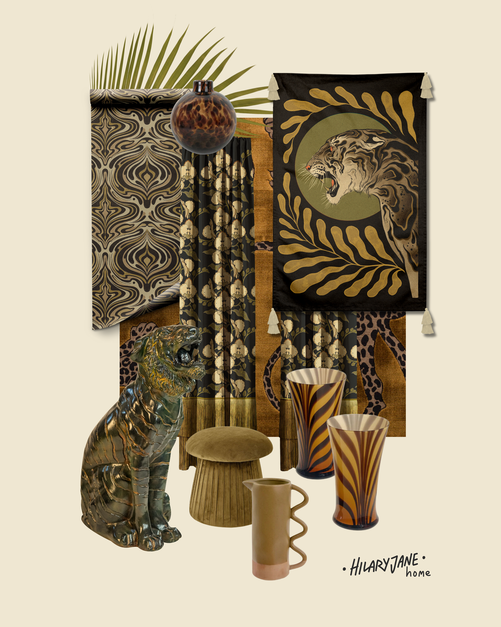 Highlighting the golden tone from the tapestry, we brought in some 1970 ...