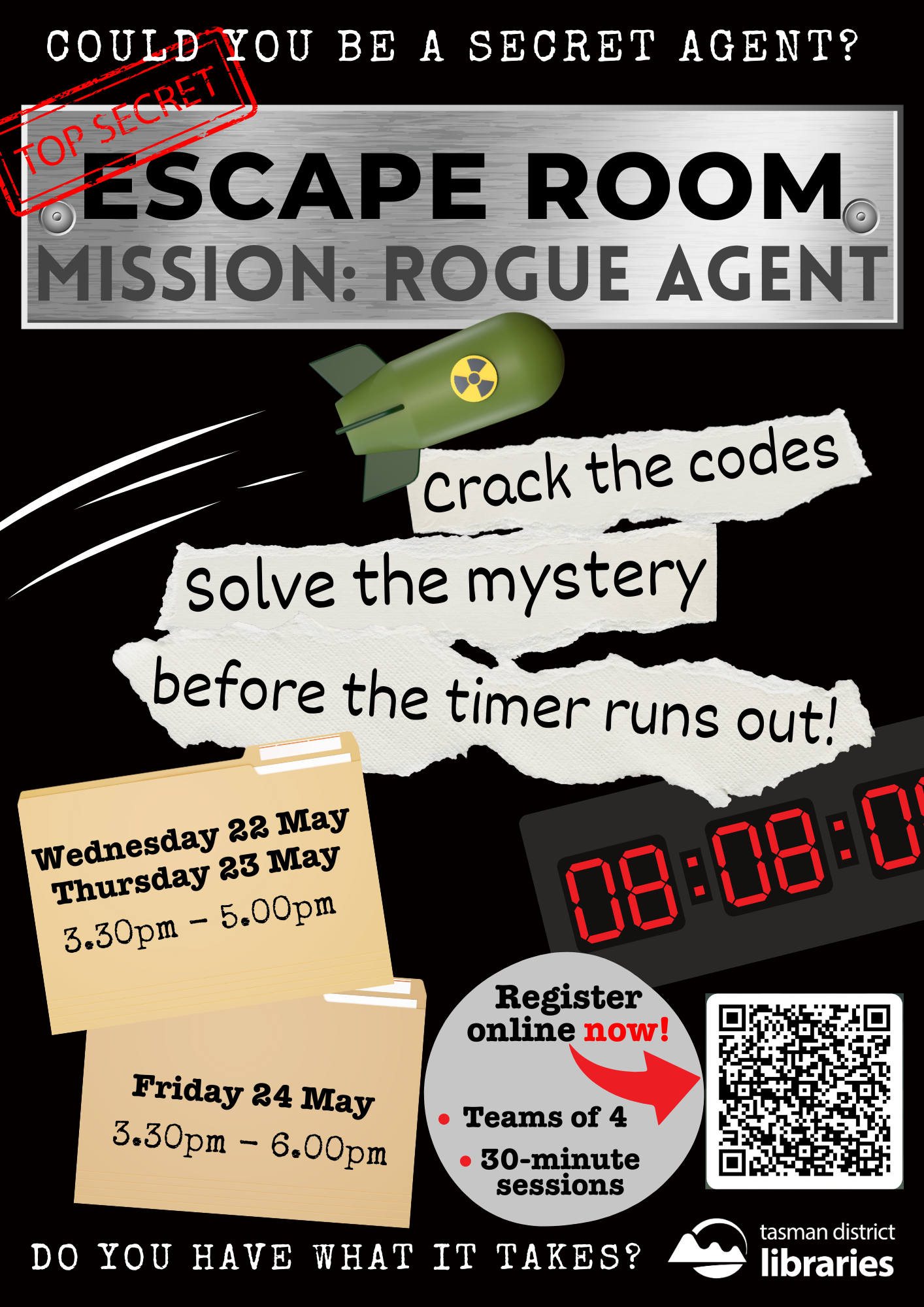 Escape Room: Mission: Rogue Agent - Youth Week 2024 — Tasman Youth Hub