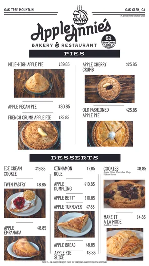 Apple Annie's Full Menu — Oak Tree Mountain