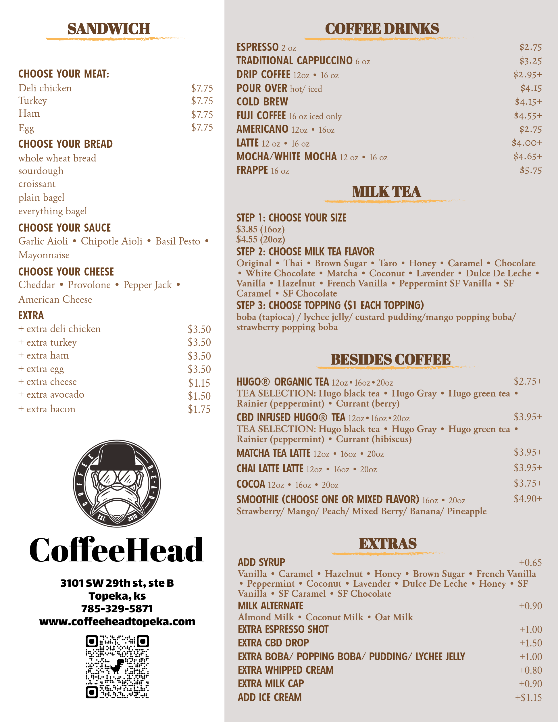 MENU — CoffeeHead