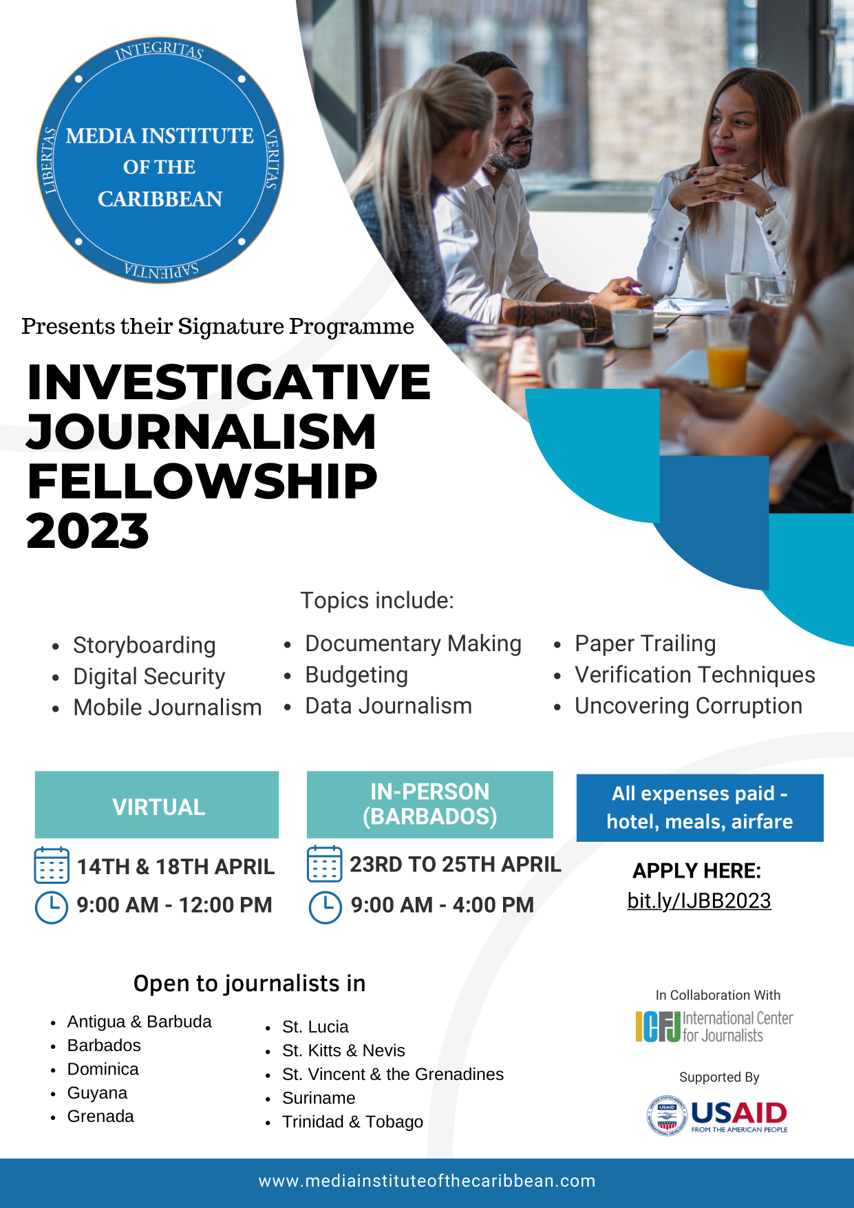INVESTIGATIVE JOURNALISM FELLOWSHIP 2023 — Media Institute of the Caribbean