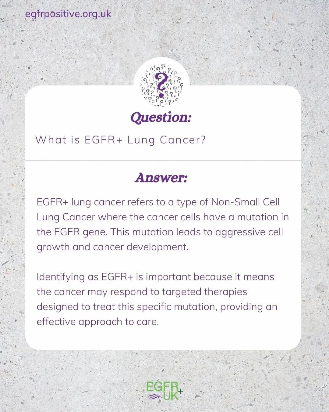 EGFR Positive UK is a patient-driven charity