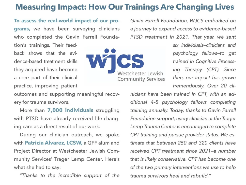 Our Impact — Gavin Farrell Foundation