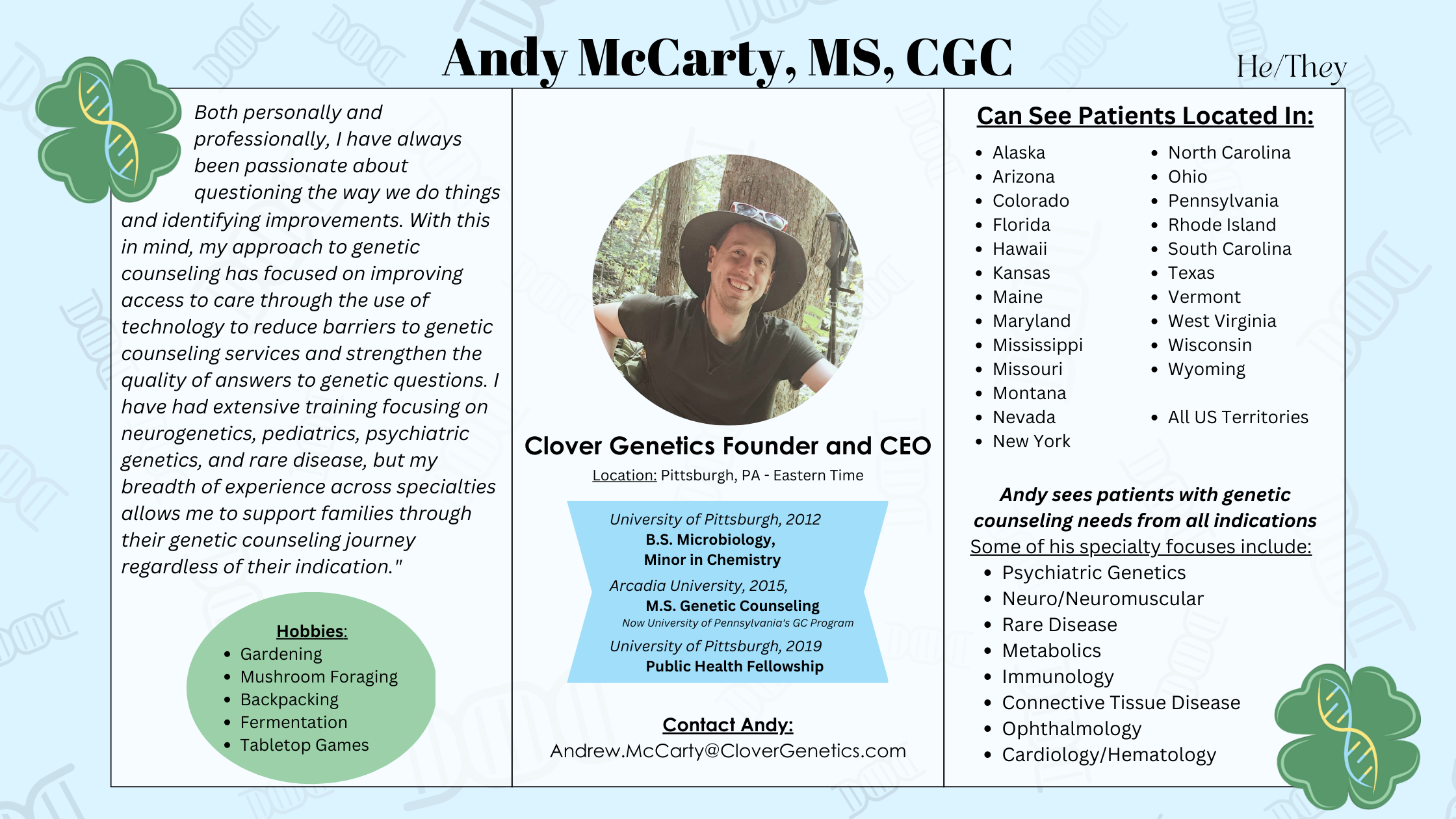 Meet the Genetic Counseling Team — Clover Genetics