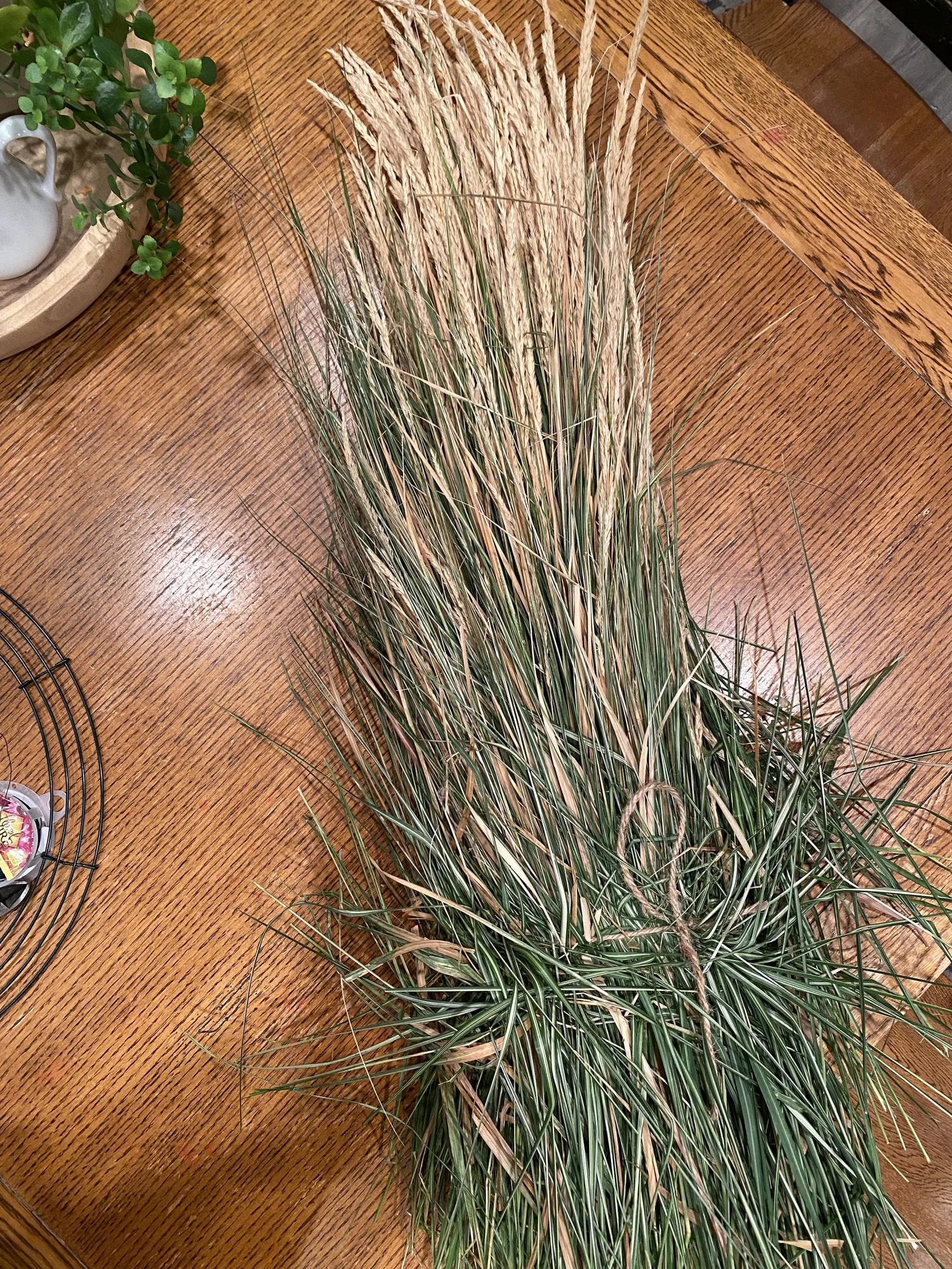 Fall Wreath with Flannel, Poms and Wood Beads — Your Site Title