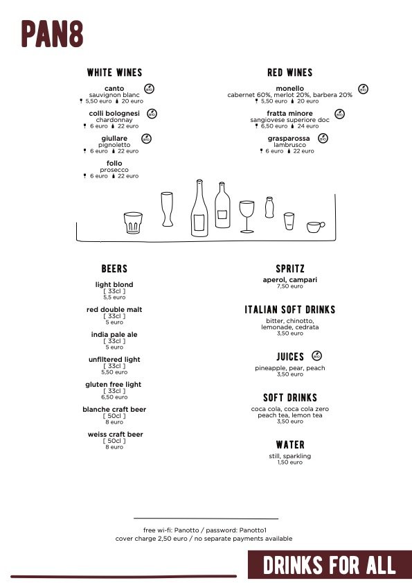 MENU (EN) — PAN8 Panini e taglieri a Bologna