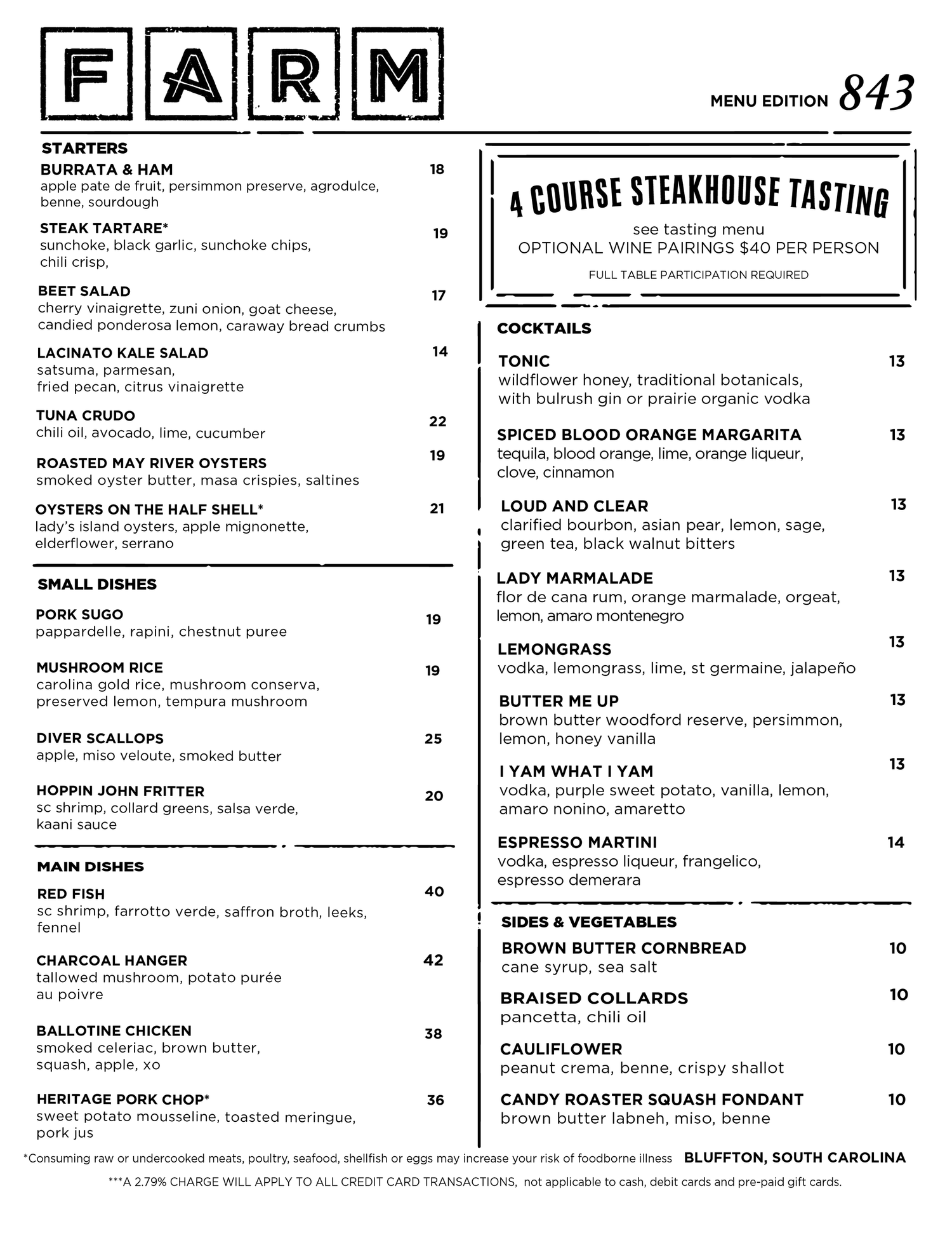 DINNER — FARM BLUFFTON