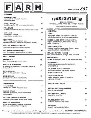DINNER — FARM BLUFFTON