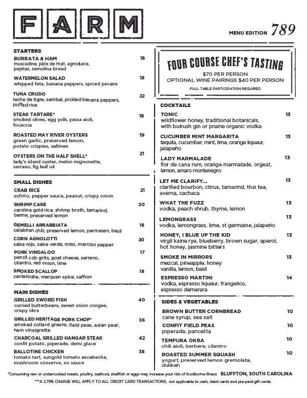 DINNER — FARM BLUFFTON