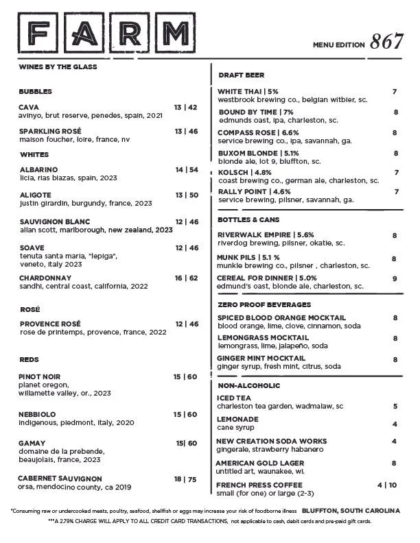 DINNER — FARM BLUFFTON