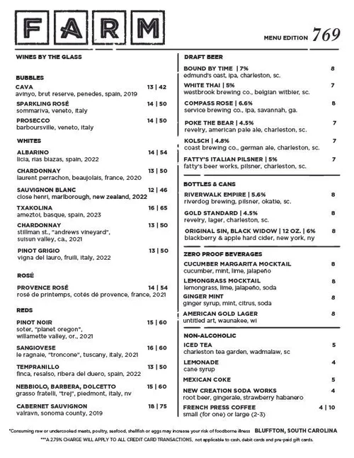 DINNER — FARM BLUFFTON
