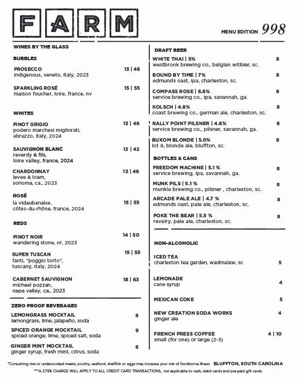 DINNER — FARM BLUFFTON