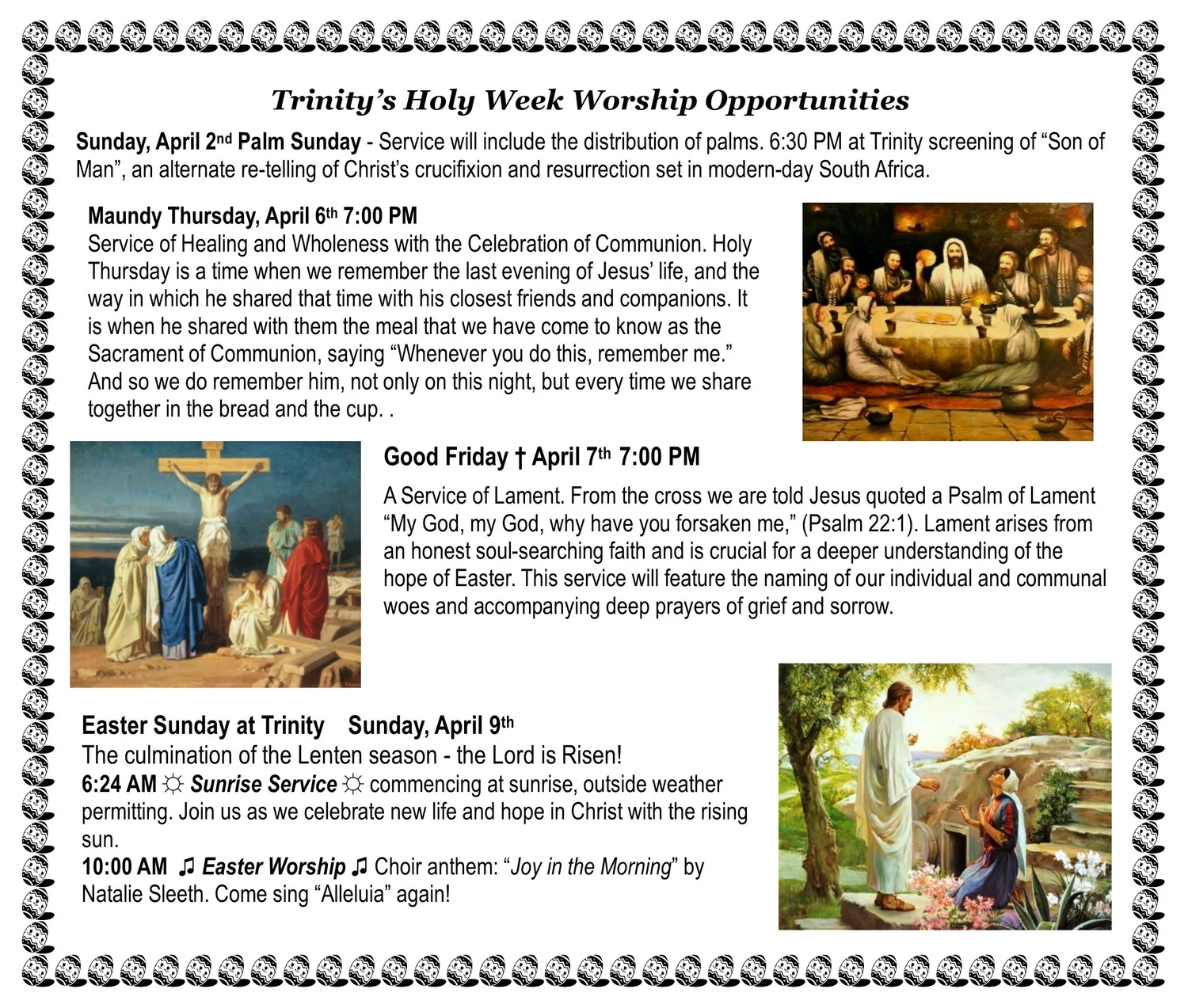 Holy Week Services — Trinity Presbyterian Church