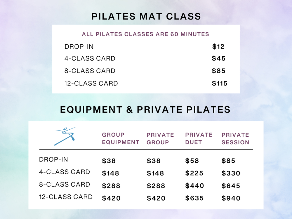 Pilates Class Pricing & Class Cards — Central Studio Pilates, Fitness ...