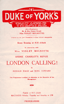 London Calling — Noël Coward