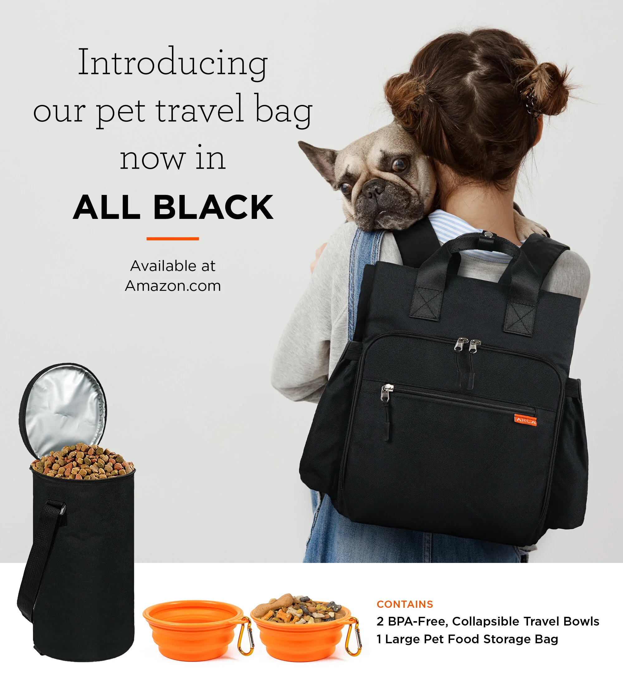 Introducing Our Pet Travel Backpack in Black — ARCA | Pet Love & Care ...