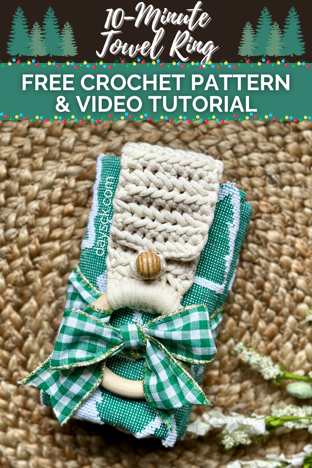 10 Minute Towel Ring | No Sew Crochet Towel Set — Day's Crochet & Knit