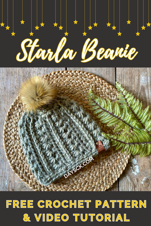 Starla Beanie - Chunky Star Stitch Crochet Hat — Day's Crochet & Knit