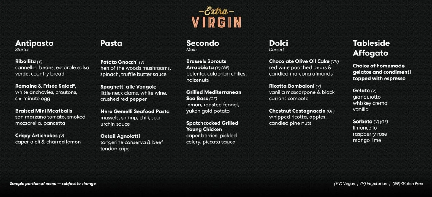 Scarlet Lady Menu Options With Food Pictures, Virgin Voyages ...