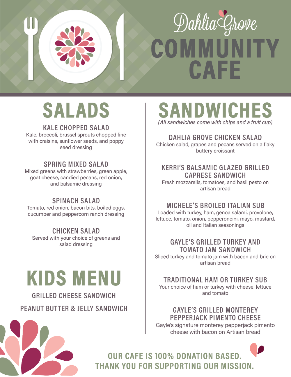 COMMUNITY CAFE — Dahlia Grove