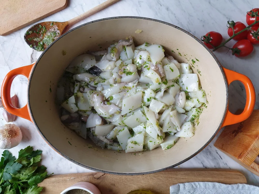 Braised cuttlefish Recipe — Beans & Sardines
