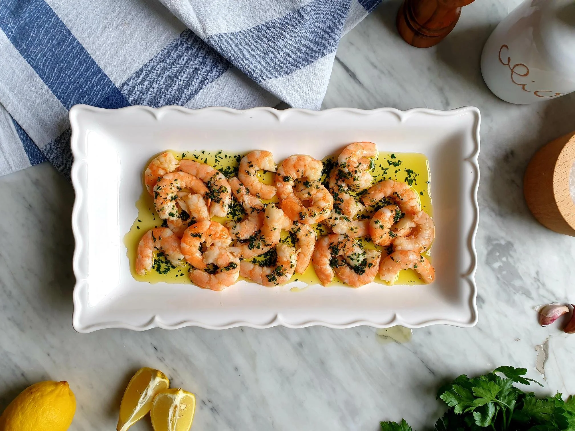 Steamed and Marinated Prawns Istrian style Recipe — Beans & Sardines