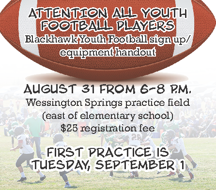 Blackhawk Youth Football Sign up — Wessington Springs, South Dakota