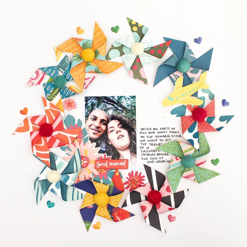 Zinia's Pinwheels Layout — Amy Tangerine