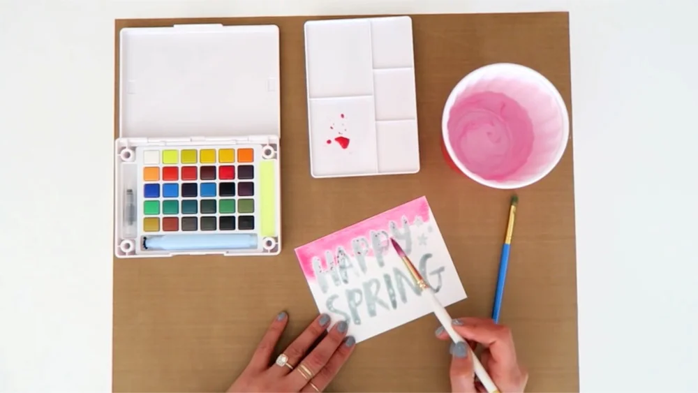 DIY Happy Spring Card - Easy Watercolor Resist Technique — Amy Tangerine
