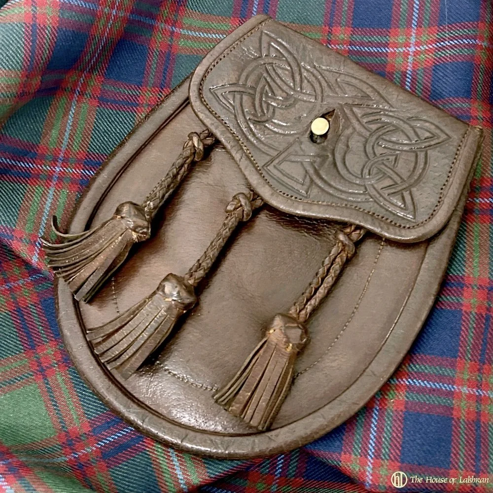 Vintage 1930's Brown Leather Sporran