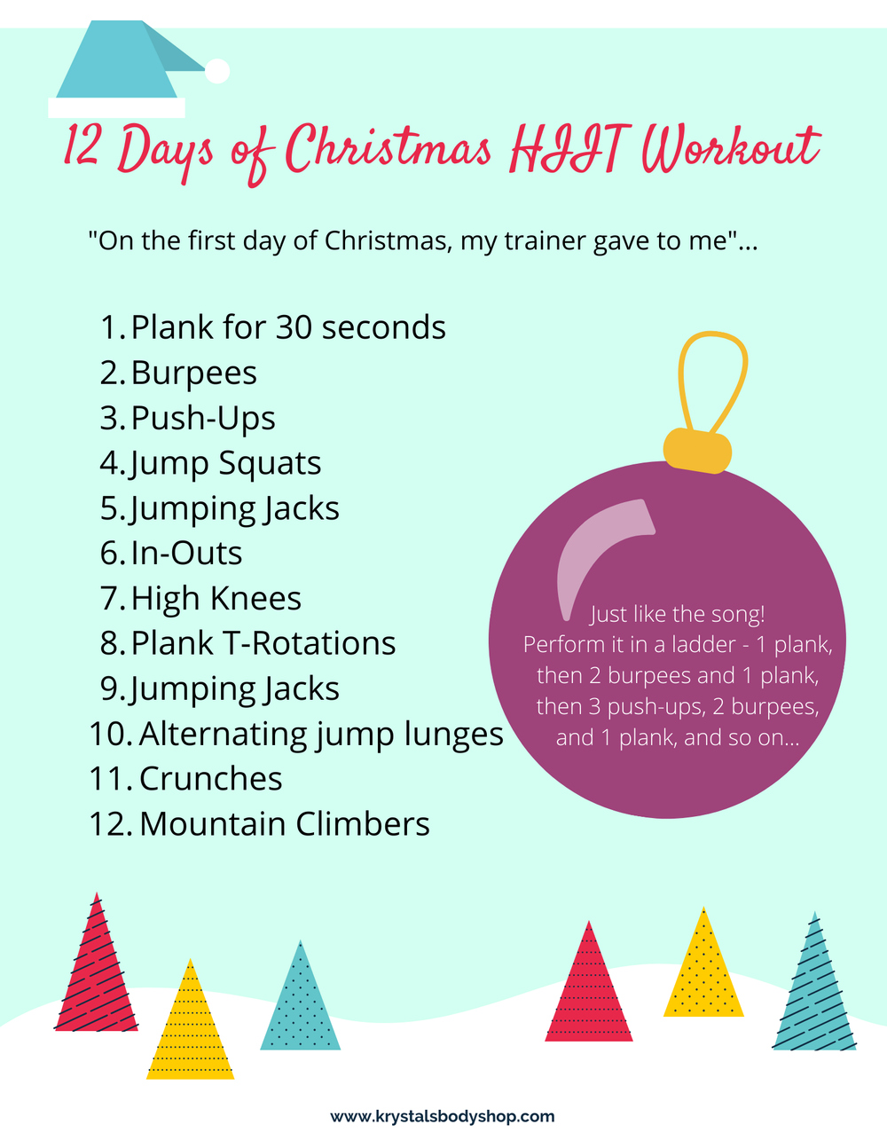 The 12 Days of Christmas HIIT Workout — Krystal's Body Shop